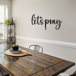 Let's Pray Metal Sign, Prayer Sign, Christian Gift, Christian Wall Art ...