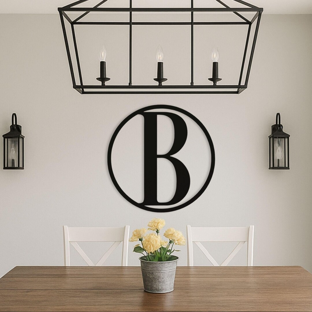 Letter Monogram, Metal Letter Sign, Monogram Name Sign, Initial Wall ...