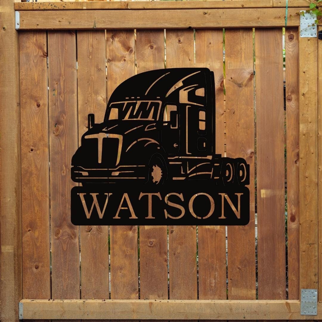 Custom Trucker Metal Sign, 18-wheeler Metal Sign, Last Name Trucker ...