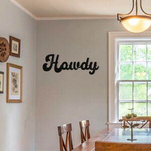 Howdy Metal Sign, Welcome Sign, Western Decor, Welcome Word Sign, Ranch ...
