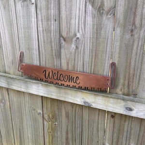 Rustic Saw Blade Sign, Welcome Sign, Crosscut Saw Wall Hanging, Outdoor ...