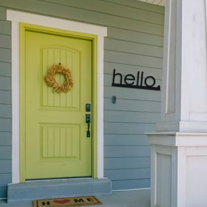 Hello Front Door Sign, Vertical Hello Metal Sign, Front Porch Sign ...