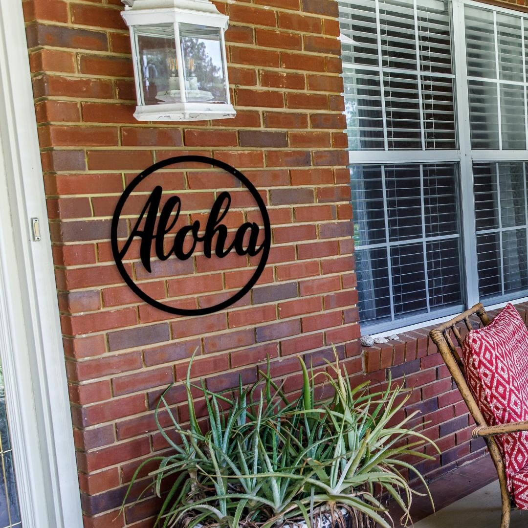 Aloha Metal Sign, Hawaiian Decor, Welcome Metal Sign, Backyard Sign ...