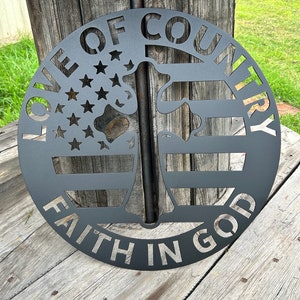 Faith American Flag Metal Sign, Patriotic Decor, Flag Wall Sign ...