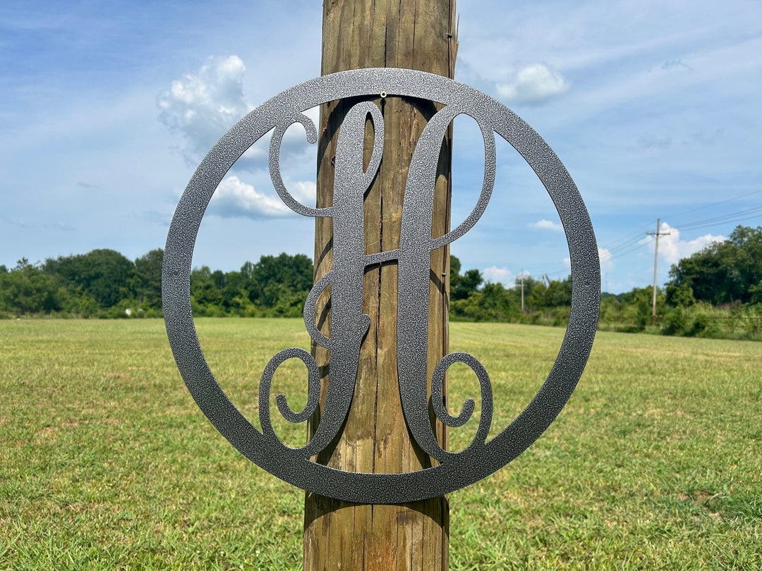 Monogram Metal Sign, Monogram Wall Decor, Family Name Sign, Last Name ...