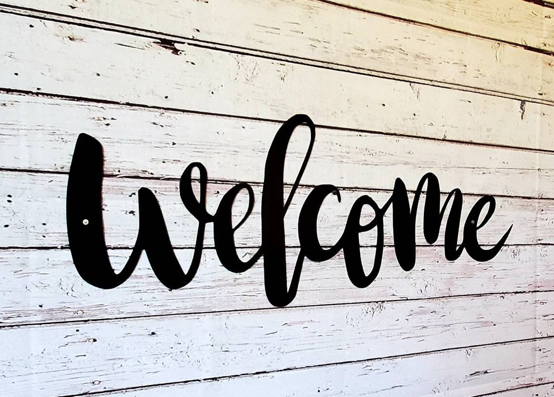 Welcome Metal Sign Front Door Sign Porch Sign Welcome Porch - Etsy