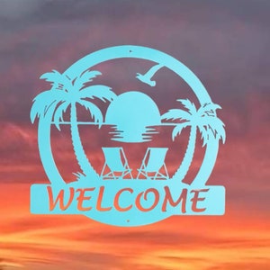 Personalized Metal Sign, Custom Beach Sign, Nautical Decor, Coastal ...