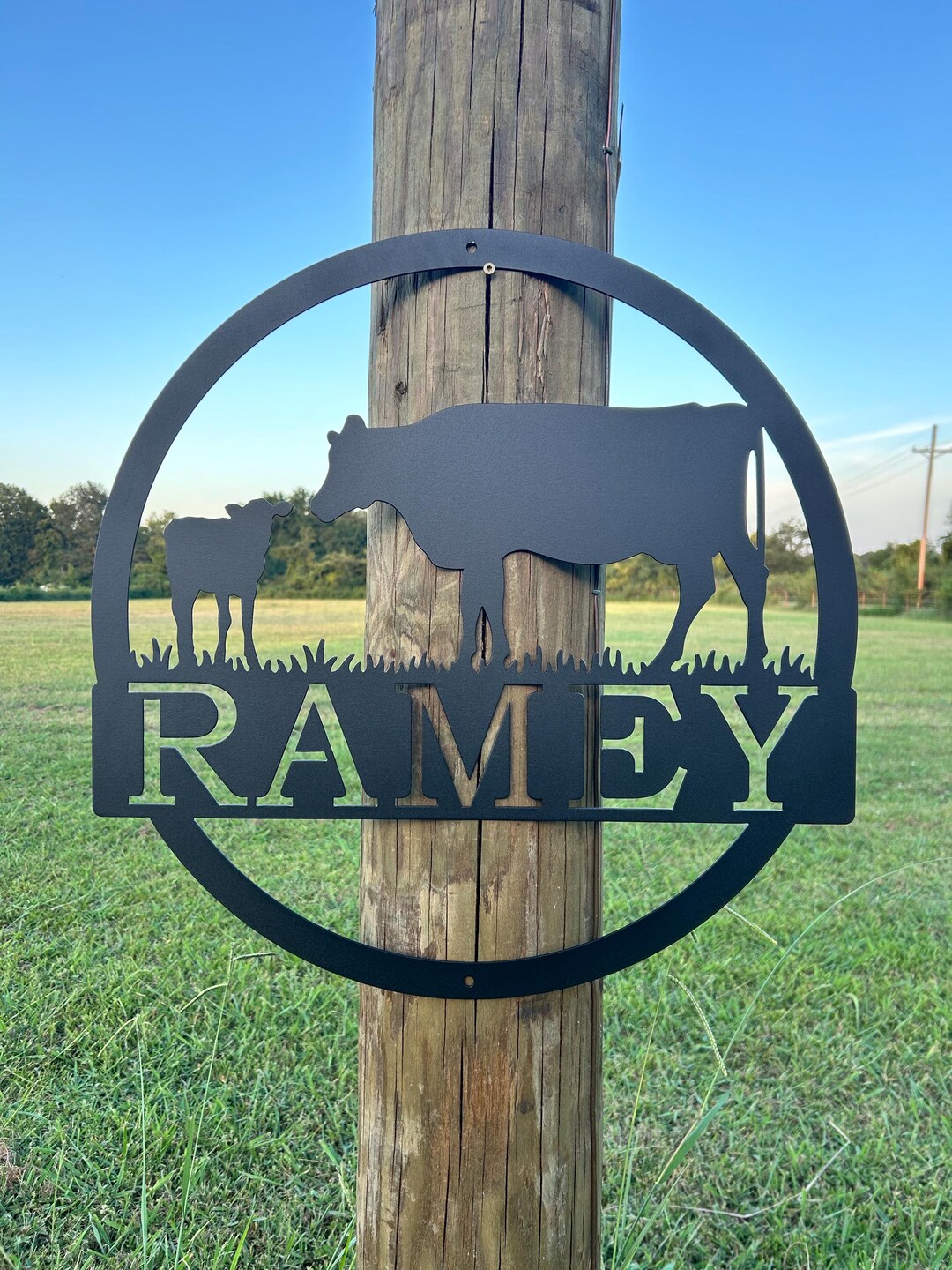 Personalized Farm Metal Sign, Farm Cattle, Cow Farm Sign, Farm Gate ...