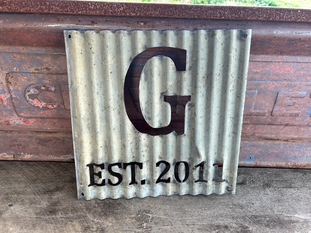 Personalized Tin Sign, Custom Reclaimed Metal Name Sign, Wedding ...