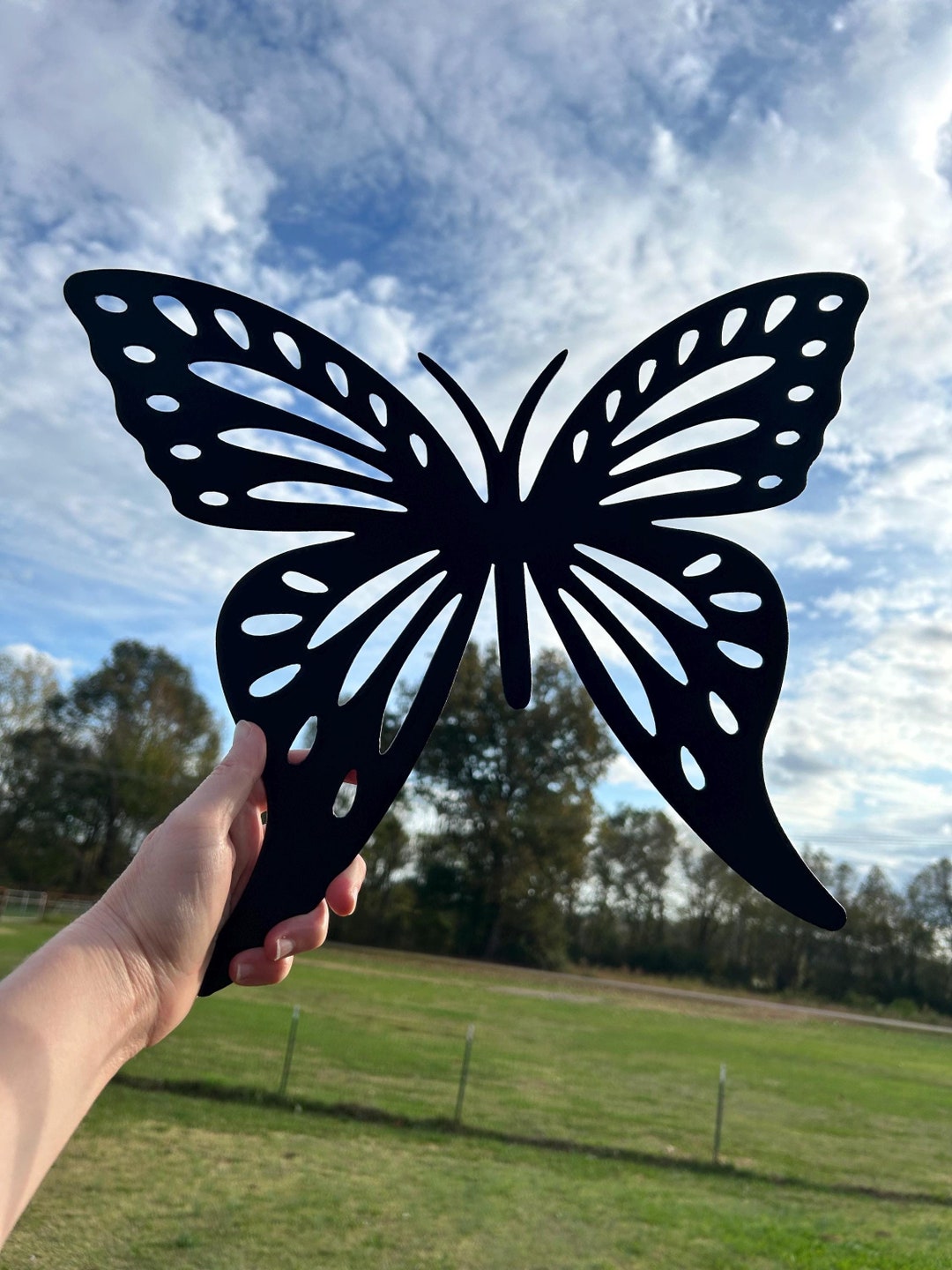 Butterfly Metal Sign, Backyard Metal Signs, Butterfly Metal Wall Art ...