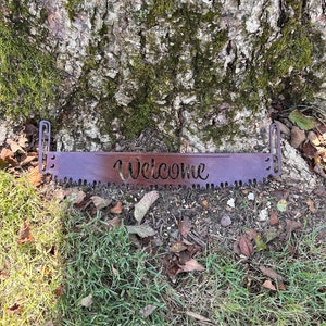 Rustic Saw Blade Sign, Welcome Sign, Crosscut Saw Wall Hanging, Outdoor ...