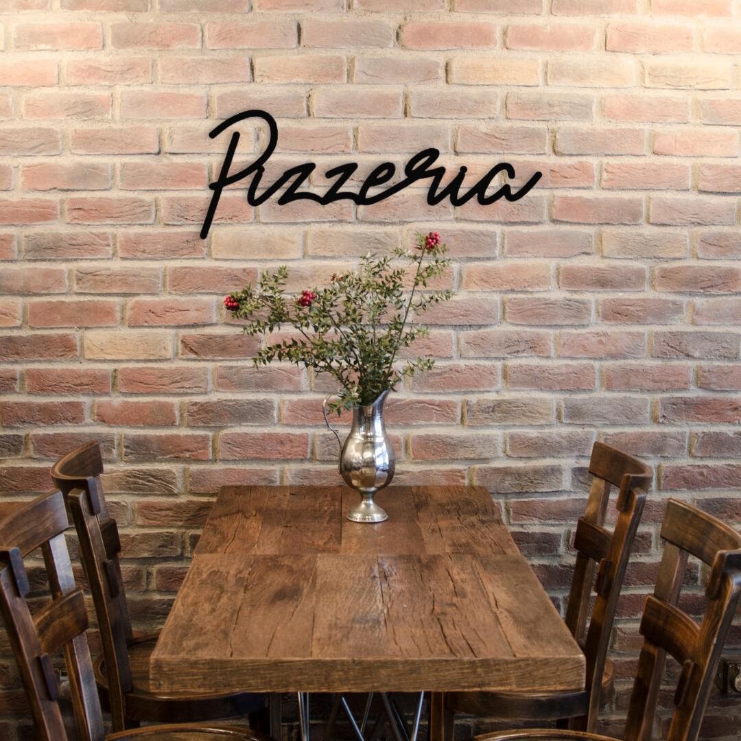 Pizzeria Metal Sign, Pizza Sign, Shop Sign, Kitchen Decor, Restaurant ...