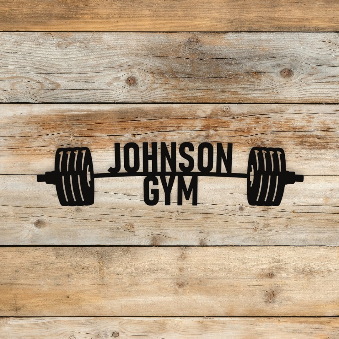Personalized Gym Sign, Fitness Metal Sign, Gym Name Sign, Workout Room ...