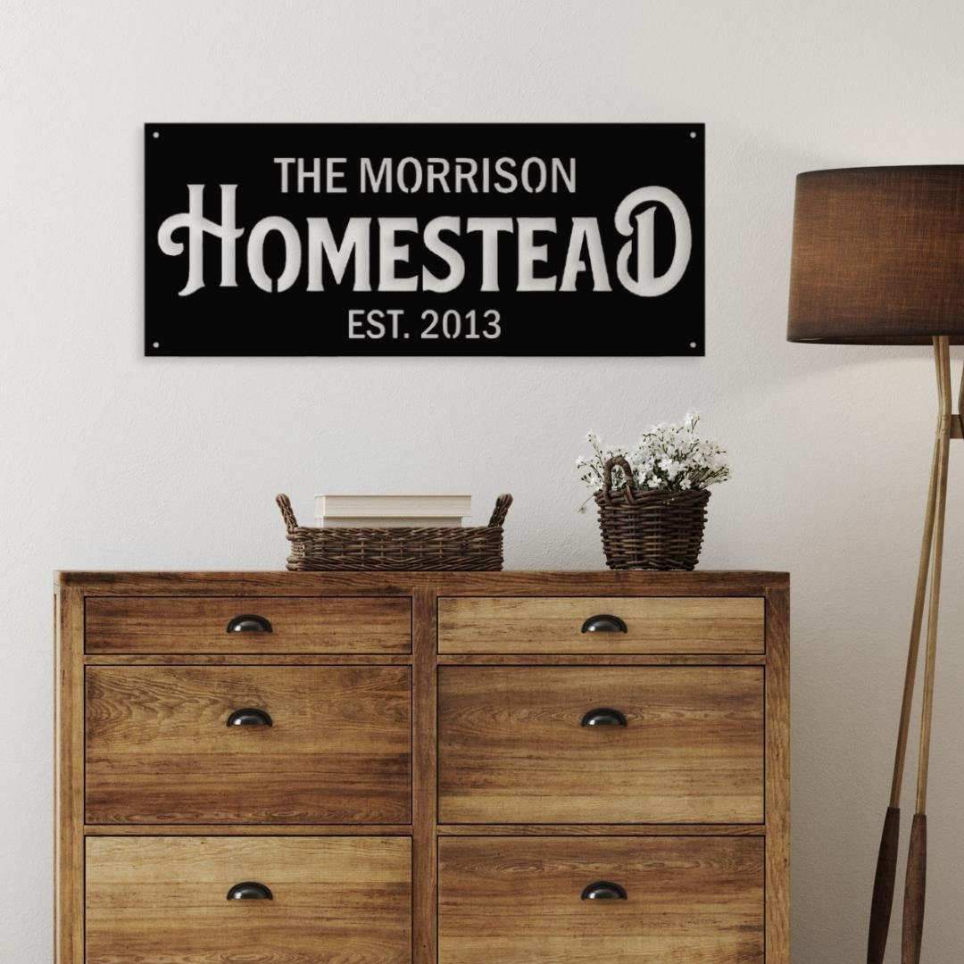 Personalized Homestead Metal Sign: Family Name, Farm Decor - Etsy