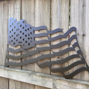 American Flag Metal Sign, Patriotic Decor, Flag Wall Art, Military ...