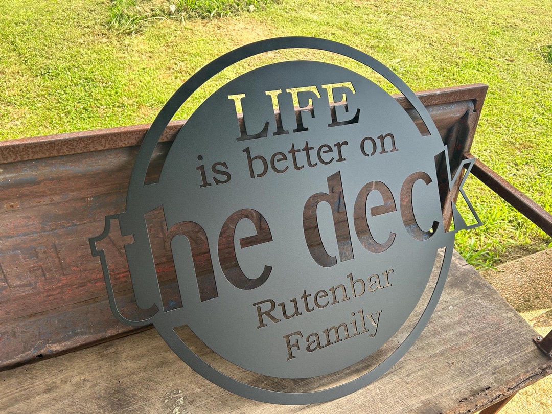 Personalized Deck Sign, Custom Metal Sign, Patio Sign, Custom Porch ...