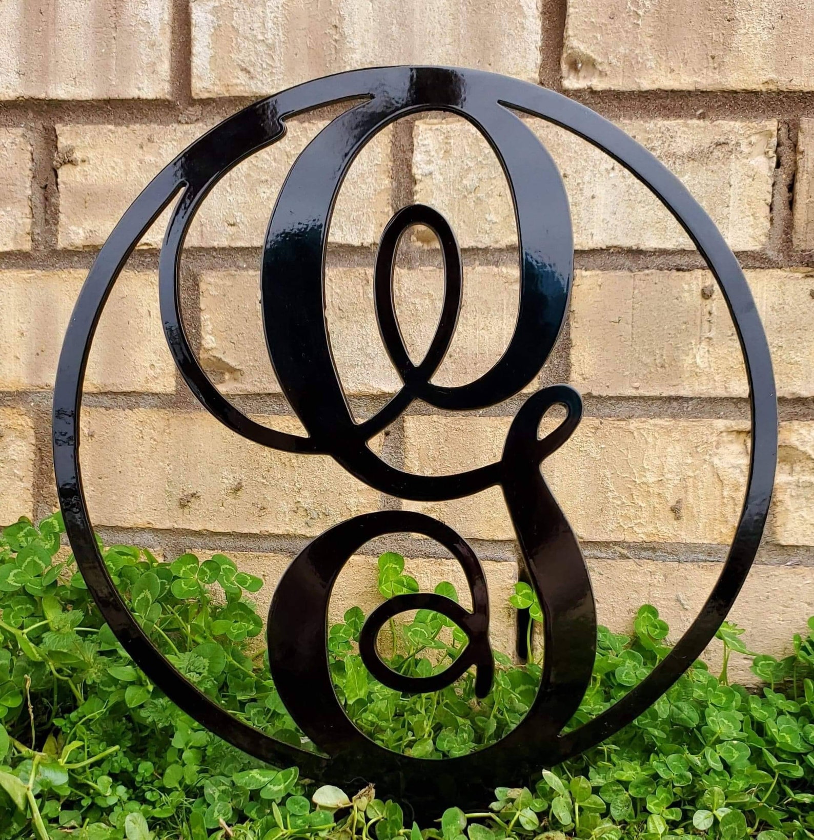 Initial Monogram Metal Yard Stake Monogram Sign Personalized - Etsy