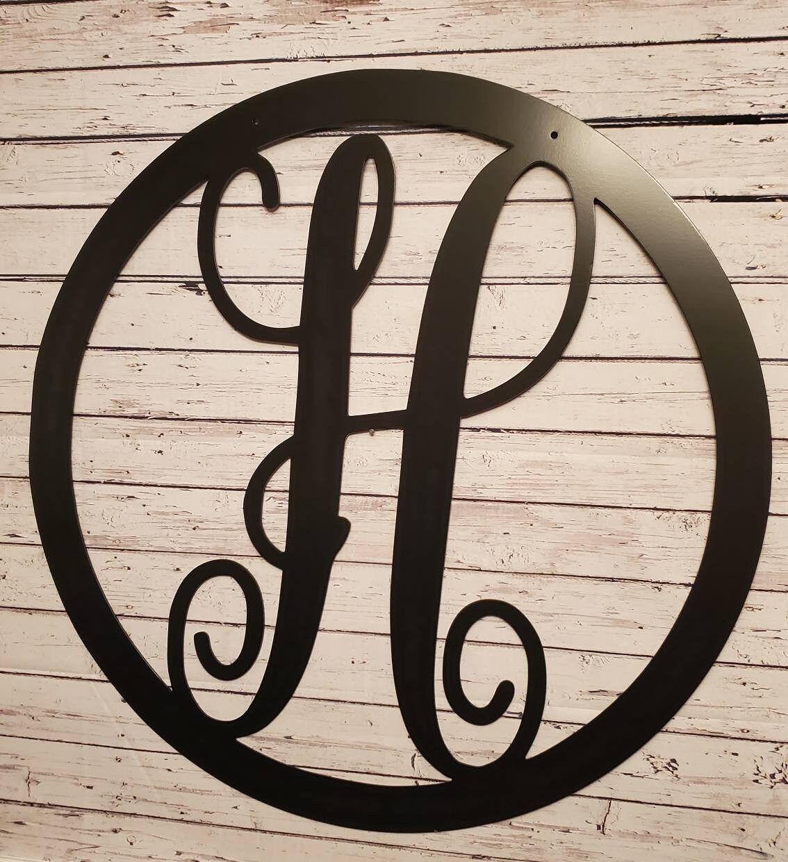 Monogram Metal Sign Monogram Wall Decor Family Name Sign | Etsy