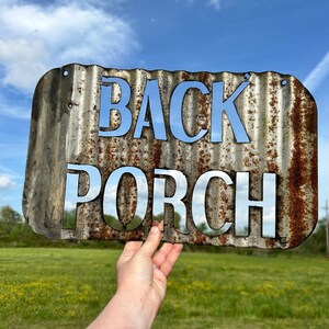 Back Porch Sign, Porch Tin Sign, Corrugated Metal Signs, Metal Signs ...
