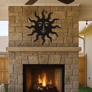 Metal Sun Wall Art Boho Sun Sign, Outdoor Garden Decor, Rustic Metal ...