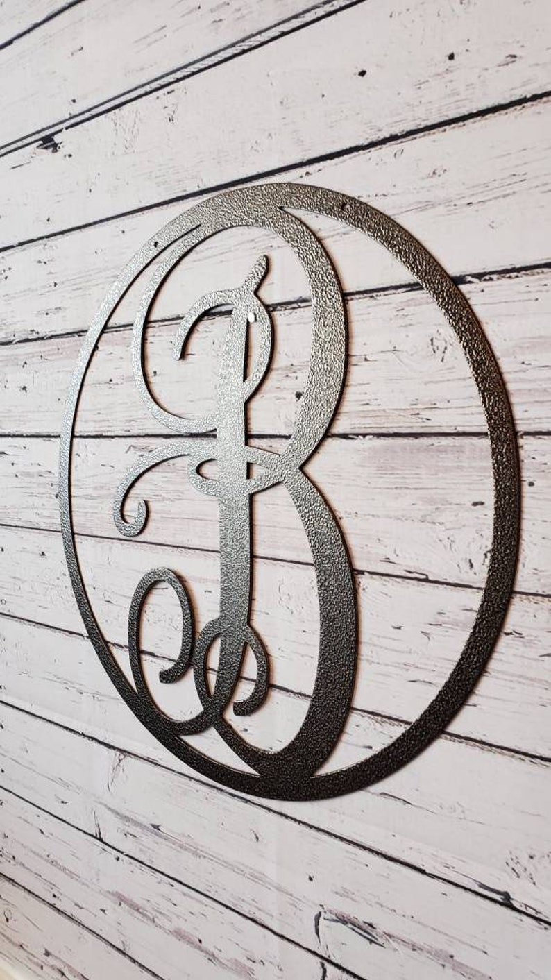 Metal Initial Garden Flag Metal Garden Flag Monogram Garden - Etsy
