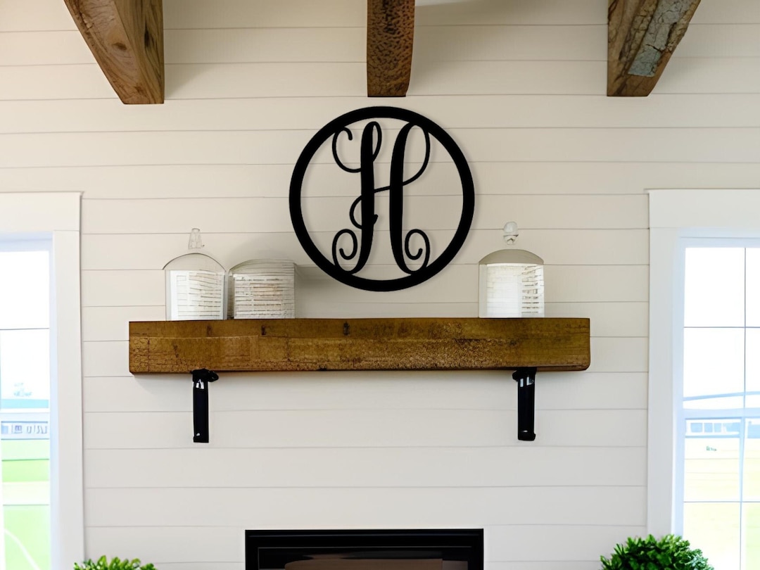 Monogram Metal Sign, Metal Monogram Sign, Personalized Door Hanger ...