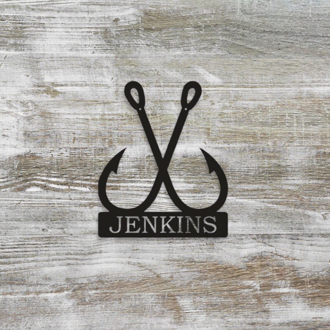 Custom Fishing Sign, Metal Fishing Hook, Last Name Sign, Outdoors Men ...
