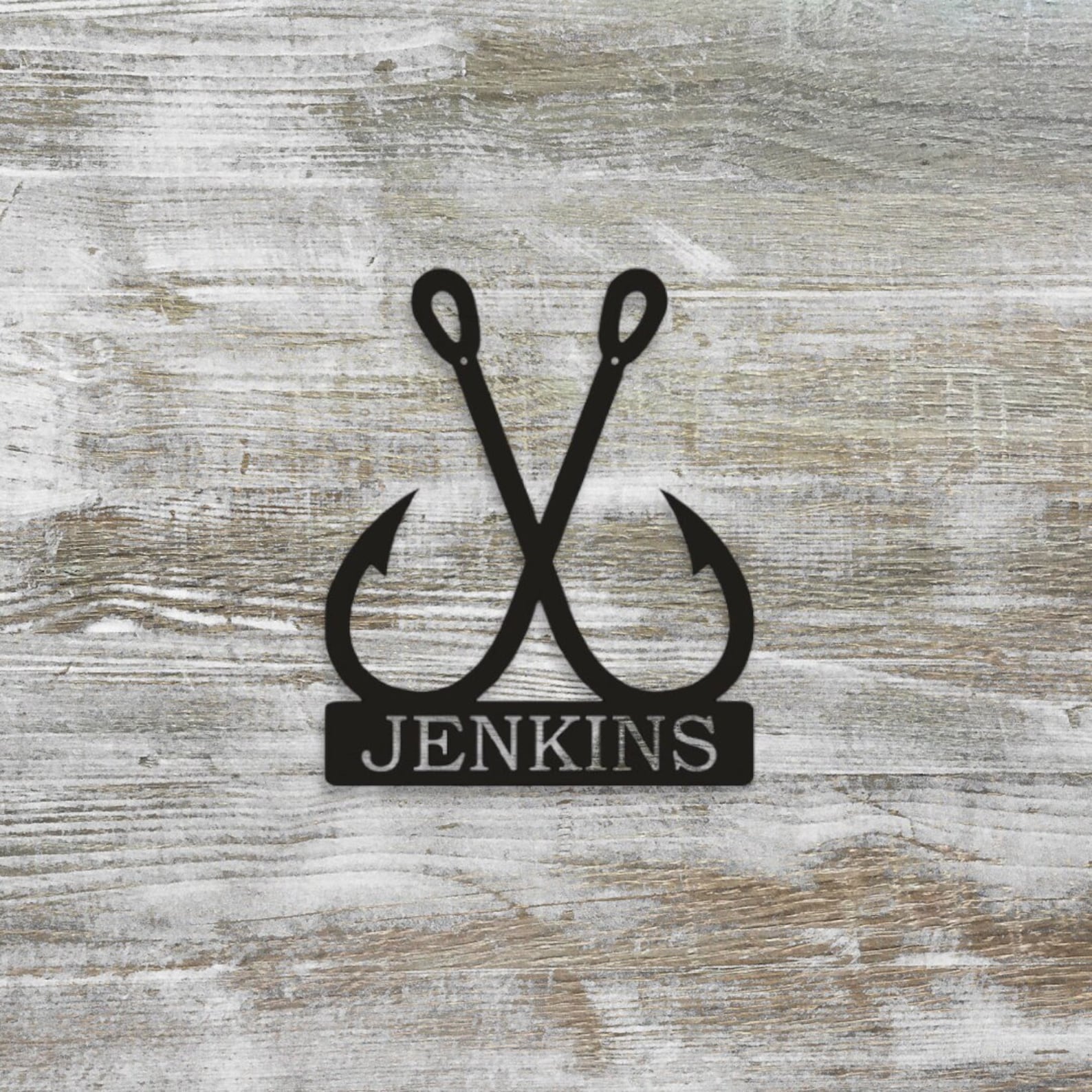 Custom Fishing Sign, Metal Fishing Hook, Last Name Sign, Outdoors Men ...