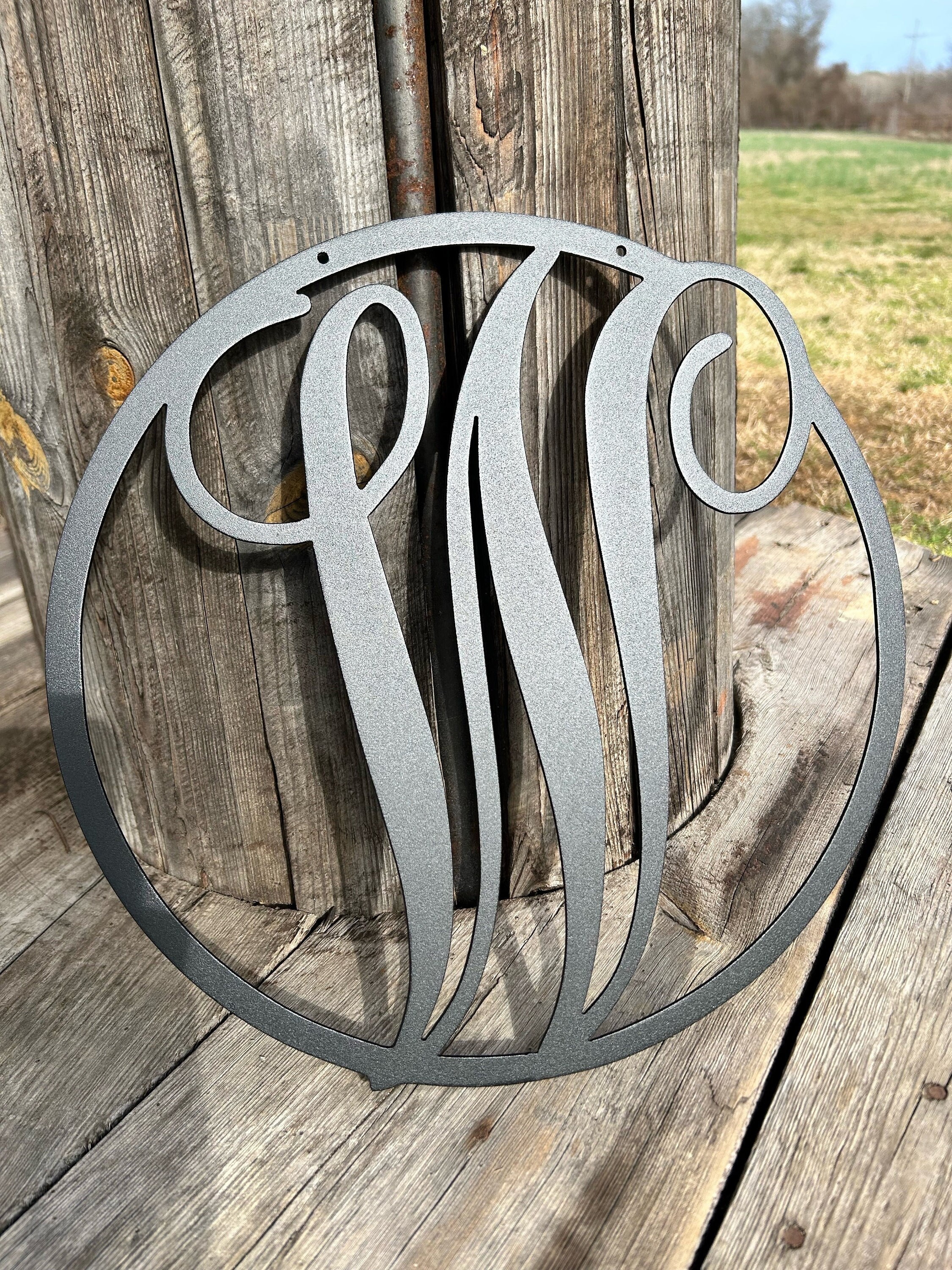 Custom Metal Monogram Sign, Last Name Family Sign, Wall or Garden Art ...
