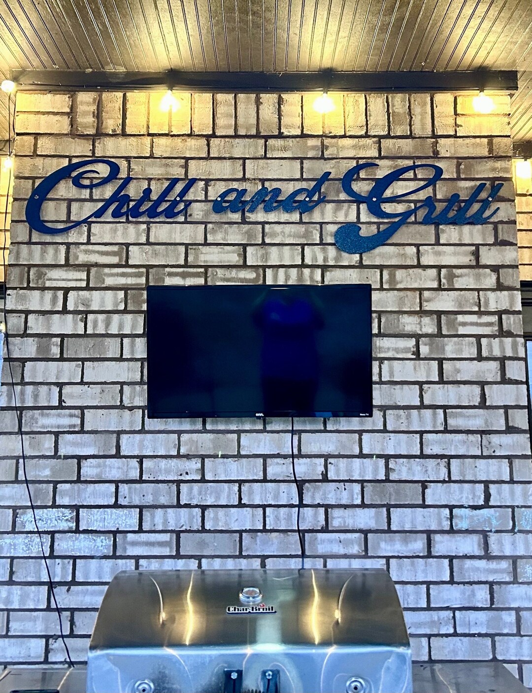 Chill and Grill Metal Sign, Back Porch Sign, Patio Sign, Barbecue Signs ...