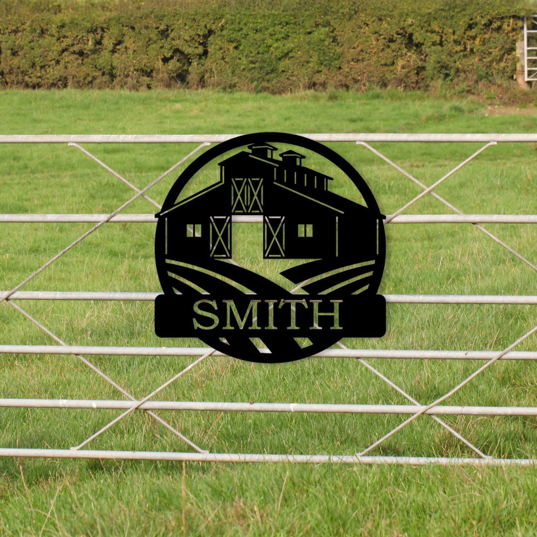 Personalized Farm Metal Sign, Farm Gate Sign, Last Name Decor Sign ...