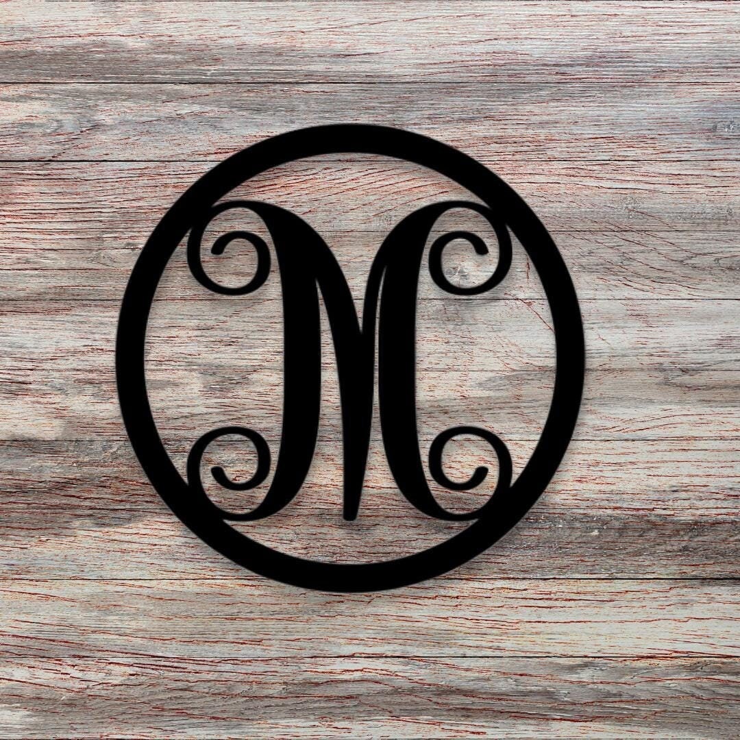Monogram Sign, Metal Monogram, Door Hanger, Family Name Sign, Letter ...
