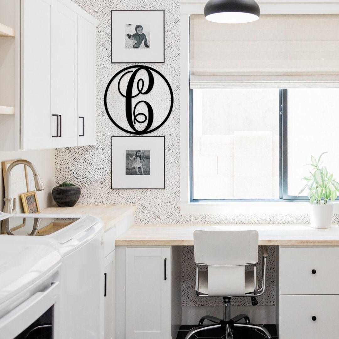 Metal Initial Sign, Monogram Metal Sign, Metal Letter Sign, Family Name ...