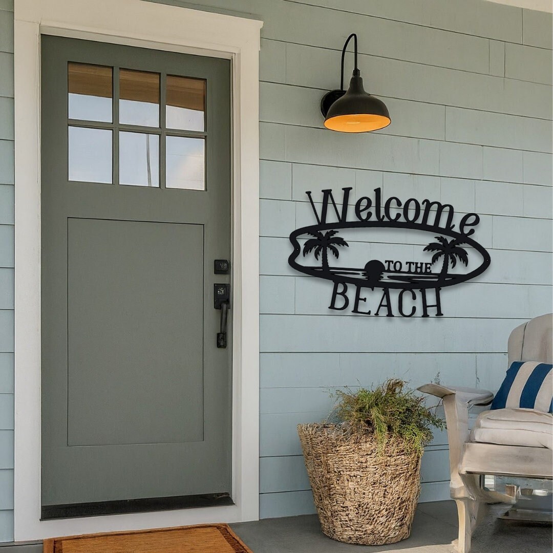 Welcome to the Beach Metal Sign, Beach House Decor, Beach Sign, Metal ...