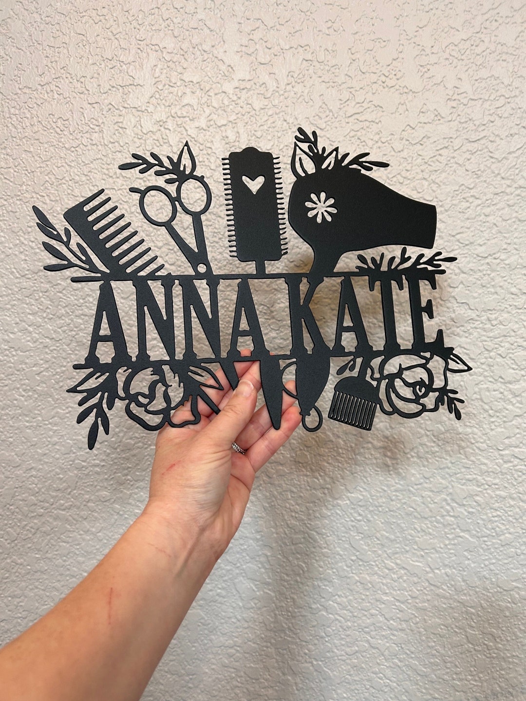 Personalized Hair Salon Sign, Metal Beauty Sign, Hair Stylist Sign ...