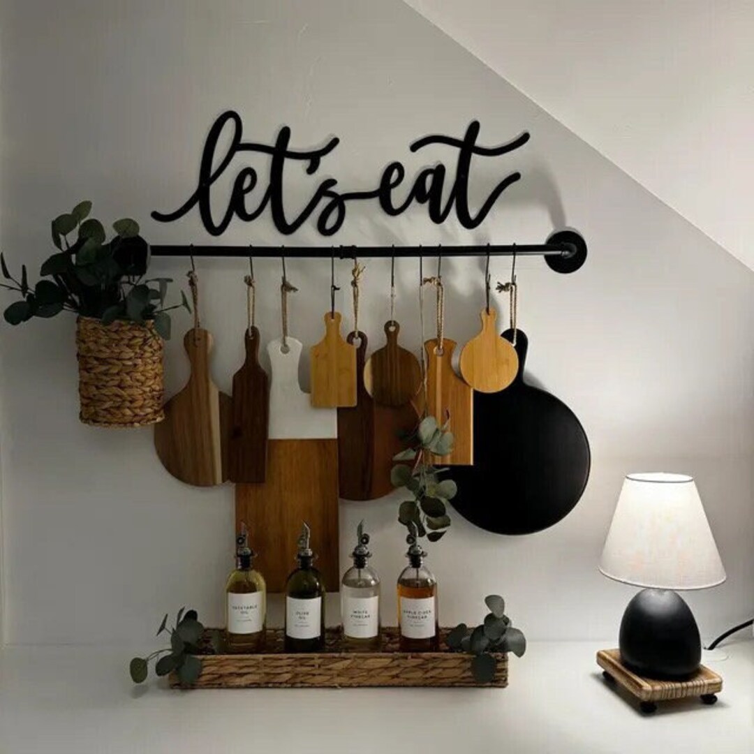 Let's Eat Metal Sign, Let's Eat Words, Eat Sign, Kitchen Decor, Kitchen ...
