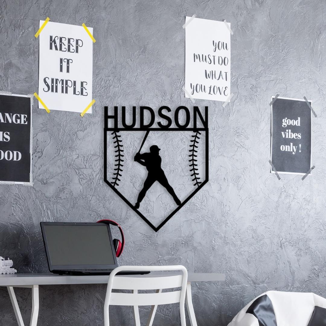 Personalized Baseball Metal Sign, Baseball Player Gift, Sports Name ...