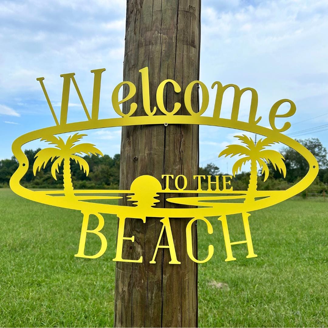 Welcome to the Beach Metal Sign, Beach House Decor, Beach Sign, Metal ...