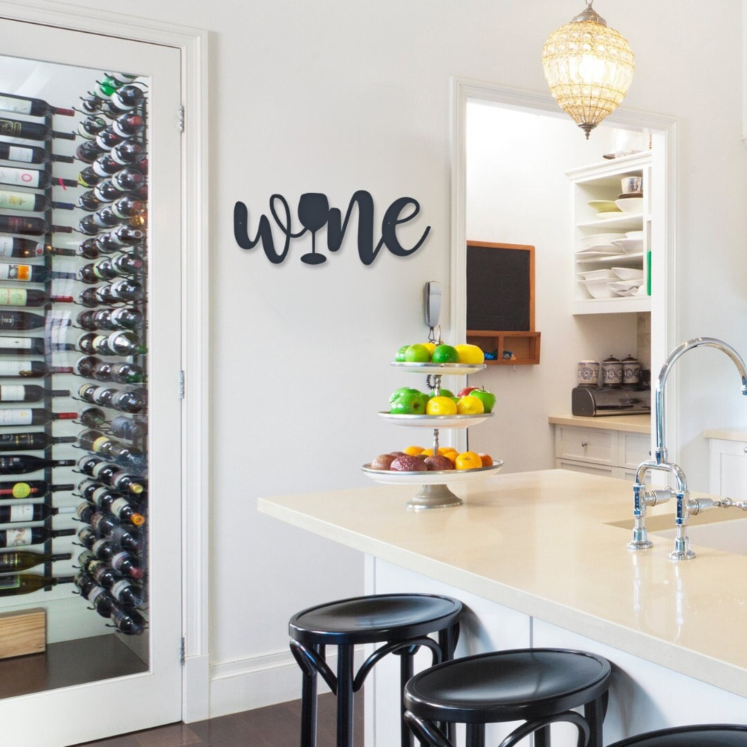 Wine Metal Sign, Wine Bar, Kitchen Sign, Winery, Home Bar Decor, Bar ...