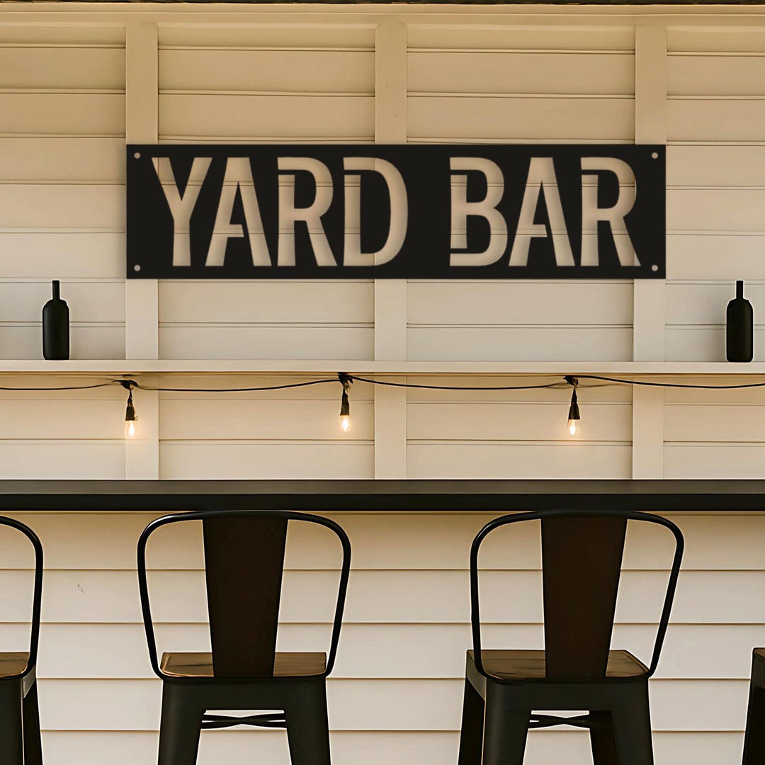 Outdoor Bar Sign Metal Yard Sign for Backyard, Patio Wall Art, Home Bar ...