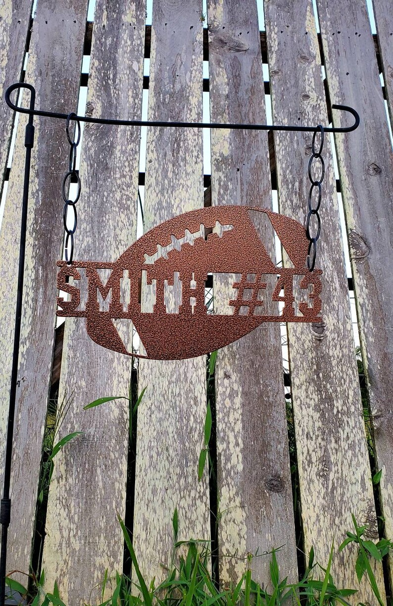 Personalized Football Metal Garden Flag Football Garden Flag - Etsy