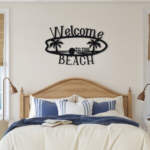 Welcome to the Beach Metal Sign, Beach House Decor, Beach Sign, Metal ...