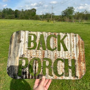 Back Porch Sign, Porch Tin Sign, Corrugated Metal Signs, Metal Signs ...