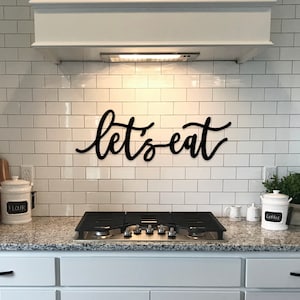 Let's Eat Metal Sign, Let's Eat Words, Eat Sign, Kitchen Decor, Kitchen ...