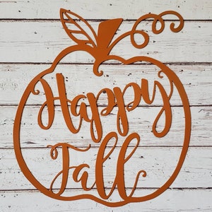 Happy Fall Metal Garden Flag, Fall Garden Flag, Metal Garden Flag ...