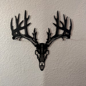 Bow Hanger Metal Sign, Bow Hanger, Deer Skull Metal Sign, Metal Bow ...