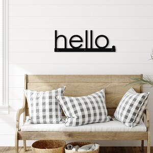 Hello Front Door Sign, Vertical Hello Metal Sign, Front Porch Sign ...