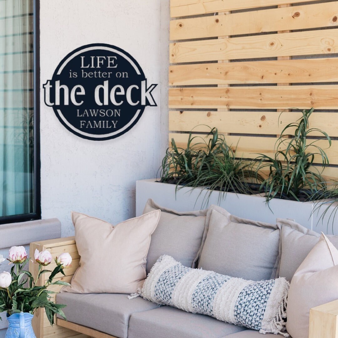 Personalized Deck Sign, Custom Metal Sign, Patio Sign, Custom Porch ...