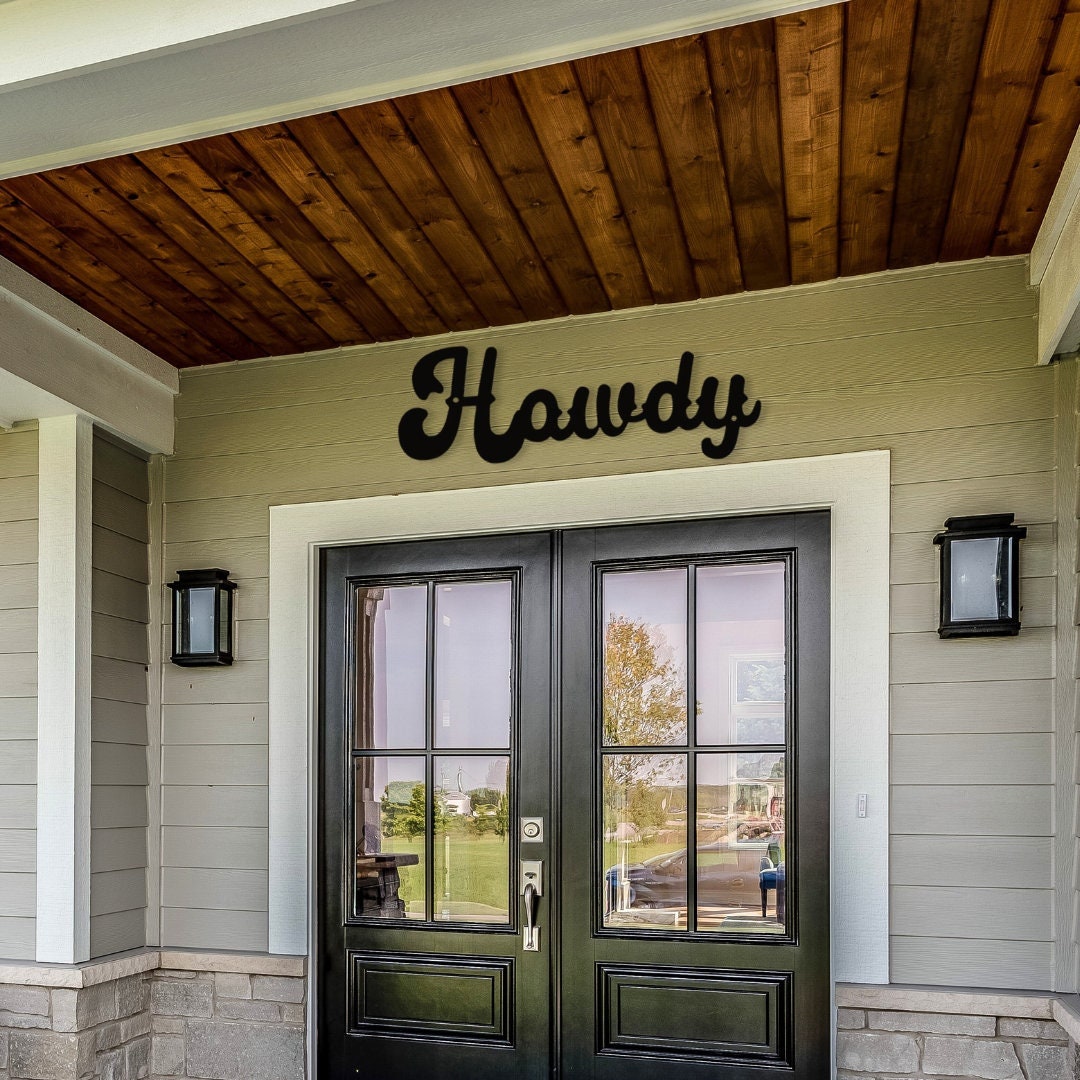 Howdy Metal Sign, Welcome Sign, Western Decor, Welcome Word Sign, Ranch ...