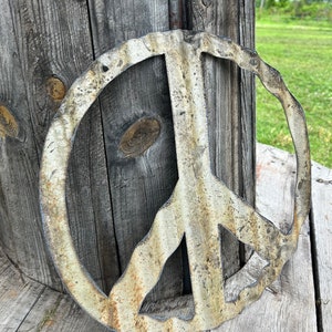 Peace Sign Corrugated Tin, Metal Peace Sign, Corrugated Metal Signs ...